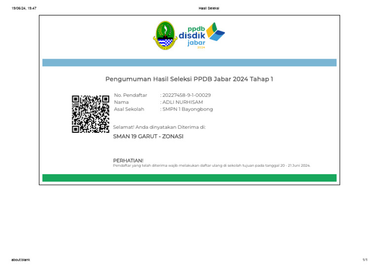 Surat Diterima SPMB | PDF