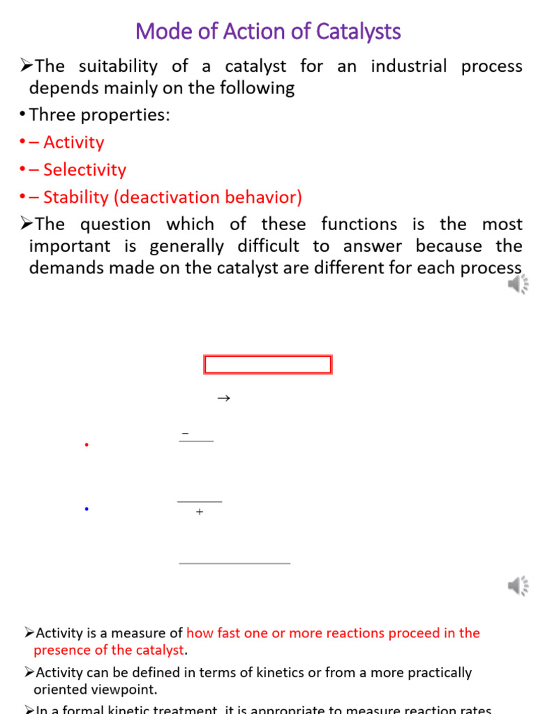 CH533-Lecture 3-Mode of Action of Catalysts | PDF | Reaction Rate | Chemical Reactor