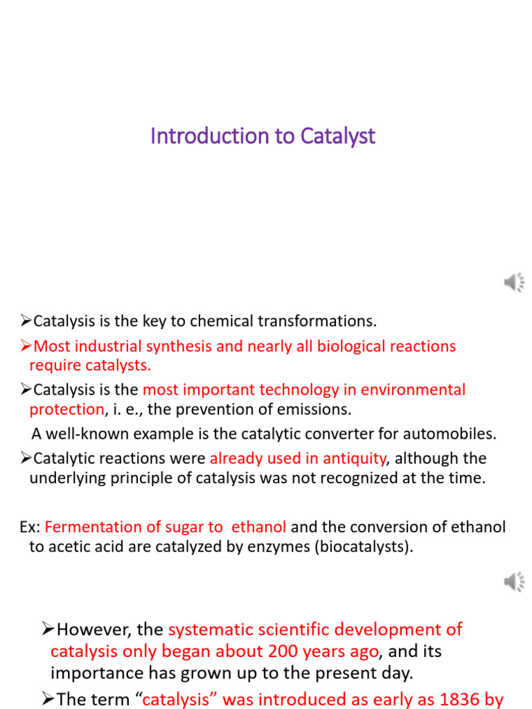CH533-Lecture 2-Introduction To Catalysts | PDF | Catalysis | Heterogeneous Catalysis