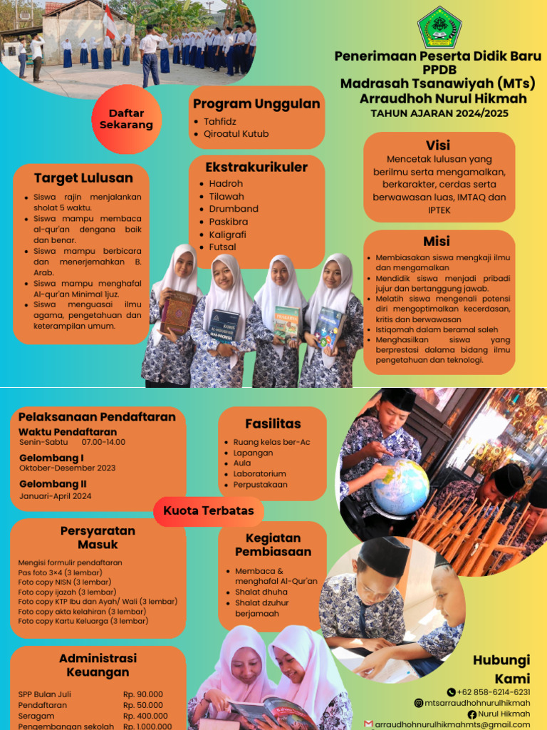 Brosur PPDB MTs Arraudhoh Nurul Hikmah | PDF