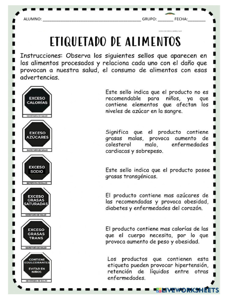 Sellos en Los Alimentos y Bebidas. - Vida Saludable. | PDF