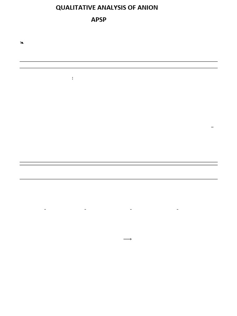 10A. Qualitative Analysis (Anion) Apsp | PDF | Chlorine | Salt (Chemistry)