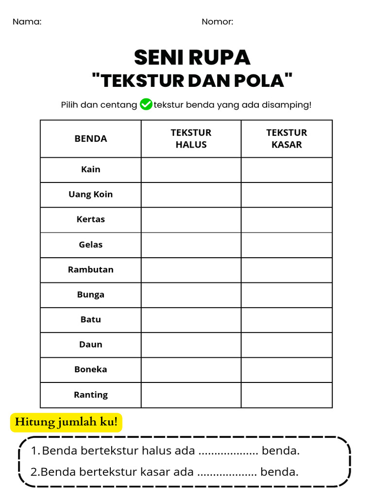 LKPD Seni Rupa - Tekstur Dan Pola | PDF