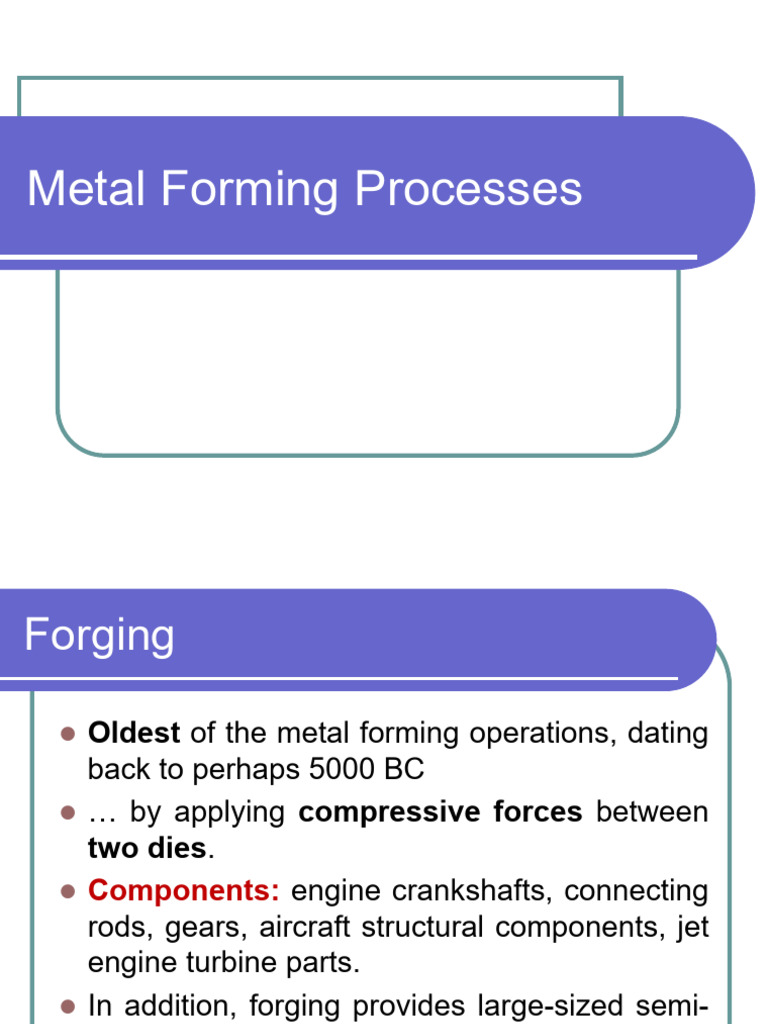 Metal Forming Processes L1 - PT-II DIL4 - 5 - 4 - 03 Forging | PDF | Forging | Metalworking