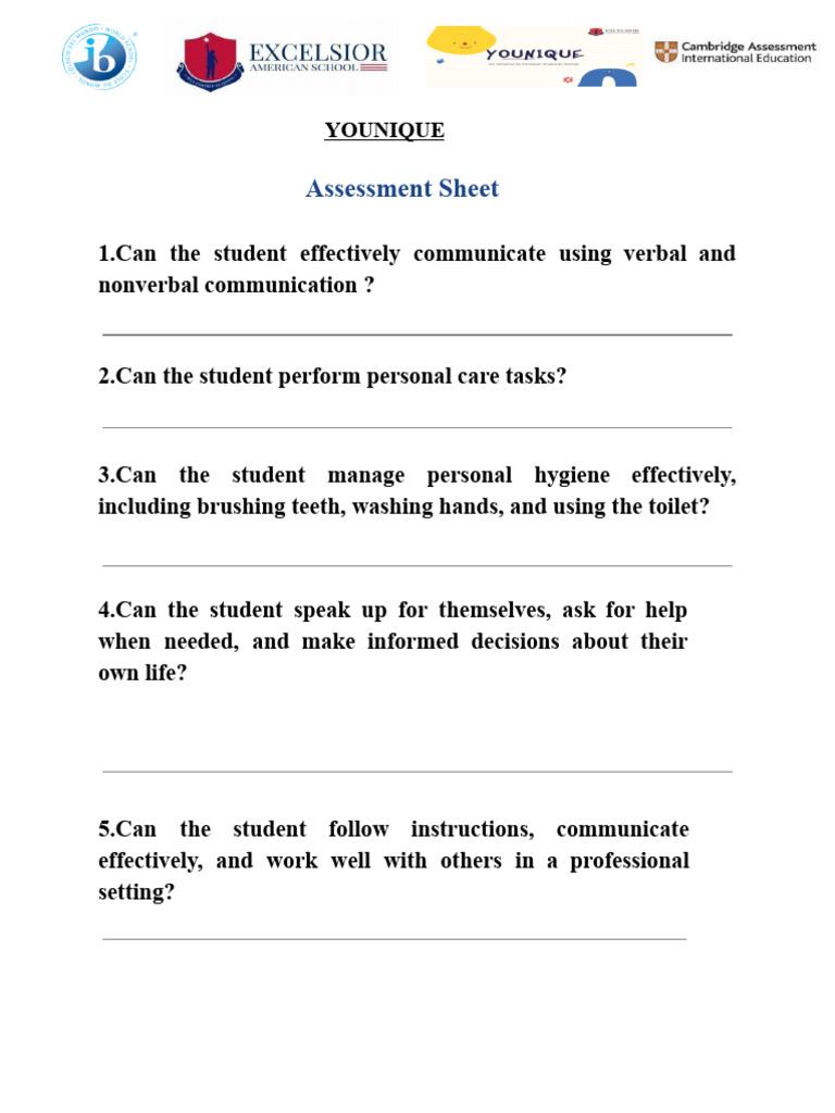 Assessment Sheet (ADM) | PDF