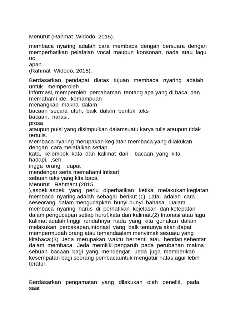 Strategi Membaca Nyaring untuk Siswa SD | PDF