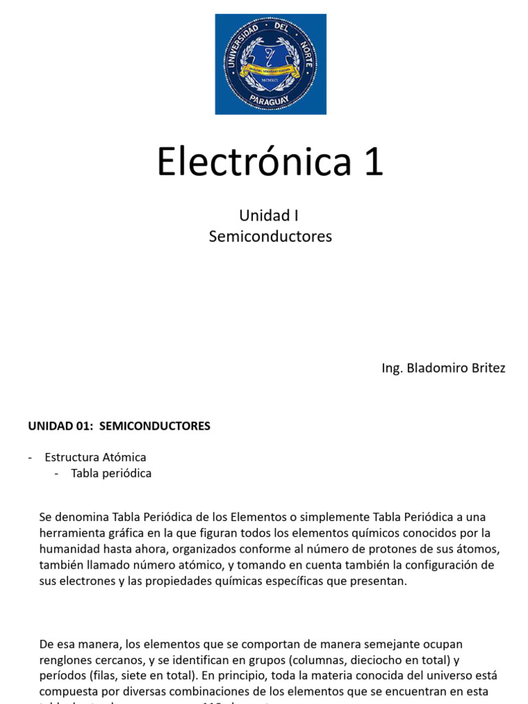 Unidad 1 semiconductores | PDF | Semiconductores | Dopaje (semiconductor)