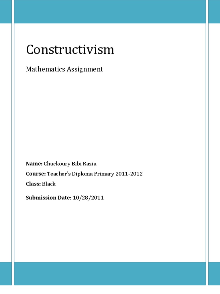 Constructivism | PDF | Constructivism (Philosophy Of Education) | Teaching Mathematics