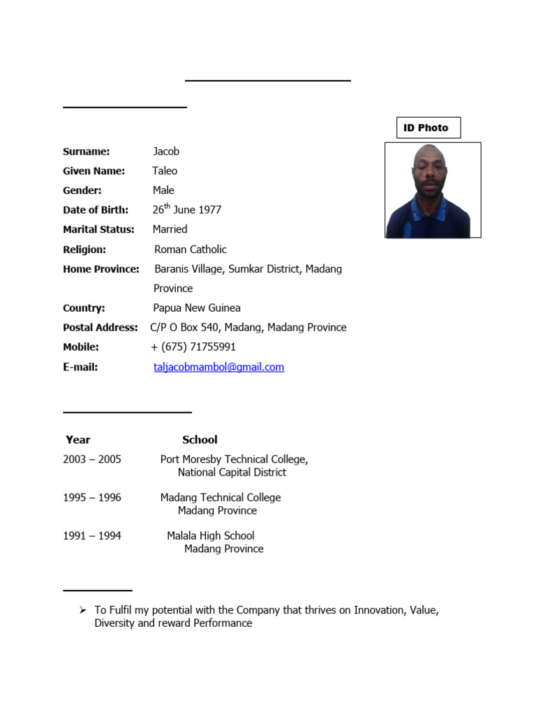 Jacob Taleo Current Resume | PDF