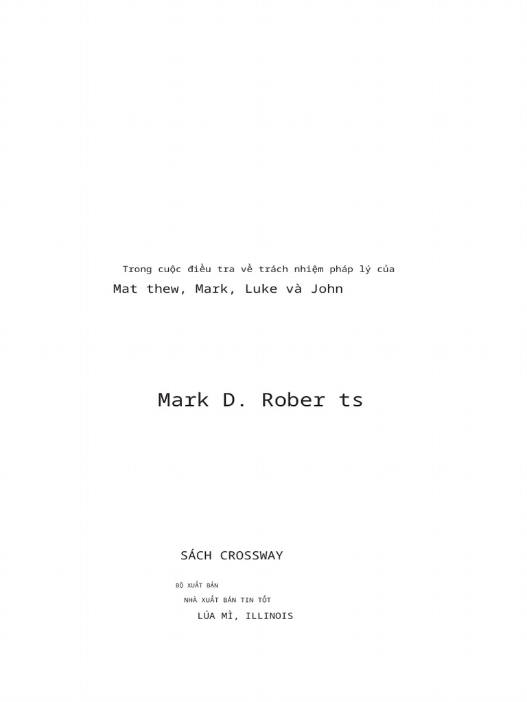 Điều Tra Độ Tin Cậy Của Phúc Âm Matthew - Mark D. Roberts | PDF