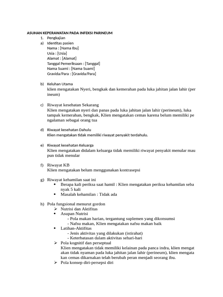 Askep Infeksi Luka Parineum | PDF