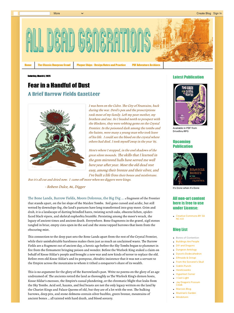 All Dead Generations - Fear in A Handful of Dust | PDF