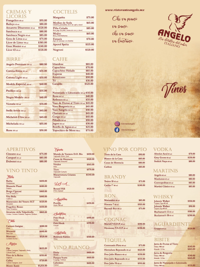Menú T. Angelo | PDF