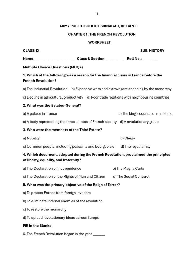 Class 9th SST Worksheet | PDF