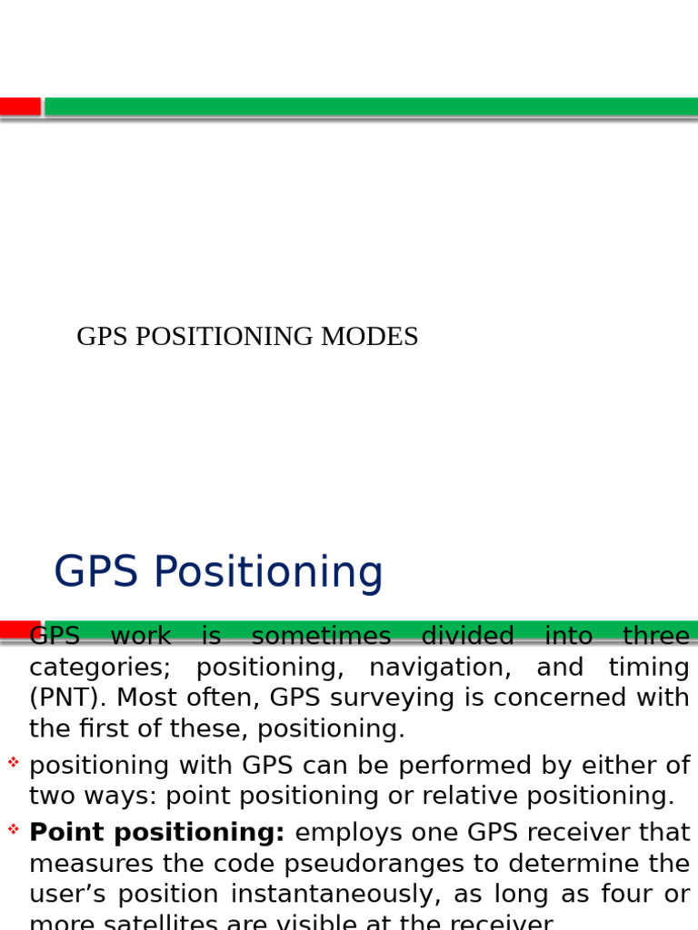 Understanding GPS Positioning Modes | PDF | Global Positioning System ...