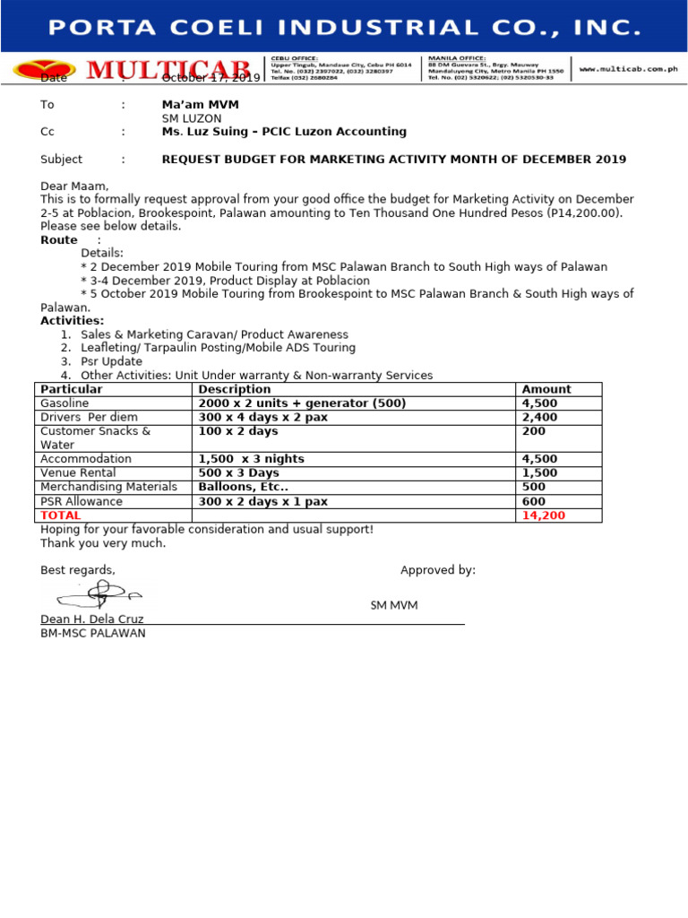 Marketing Activity Request at Brookespoint | PDF