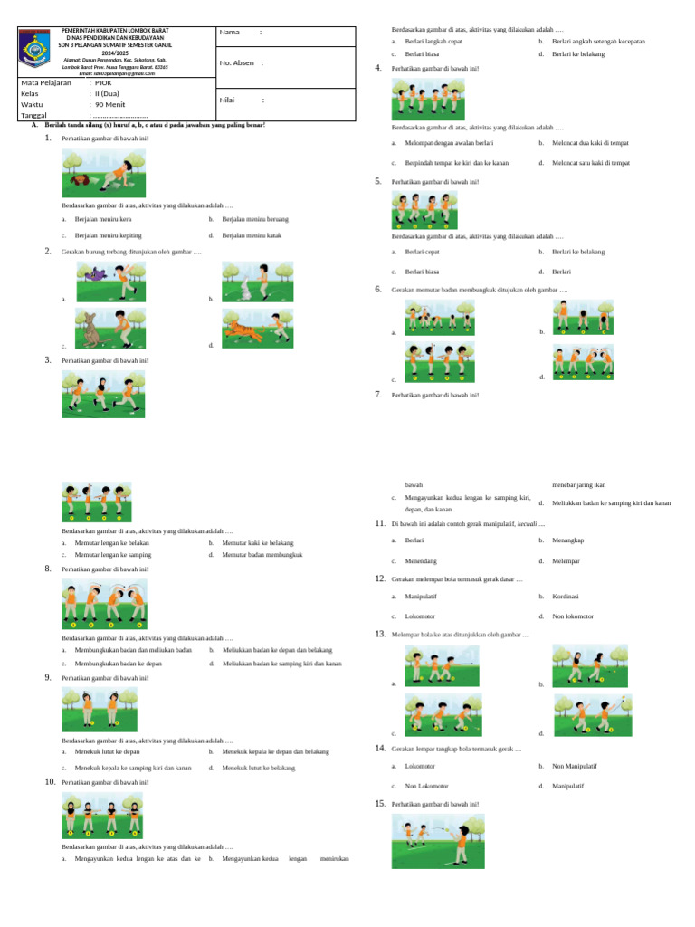 Naskah Soal ASAS Ganjil PJOK Kelas 2 | PDF