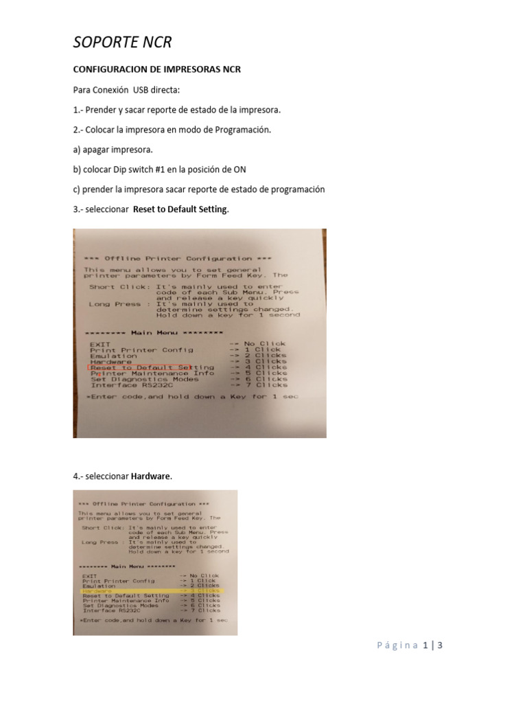 Configuracion de Impresoras NCR | PDF