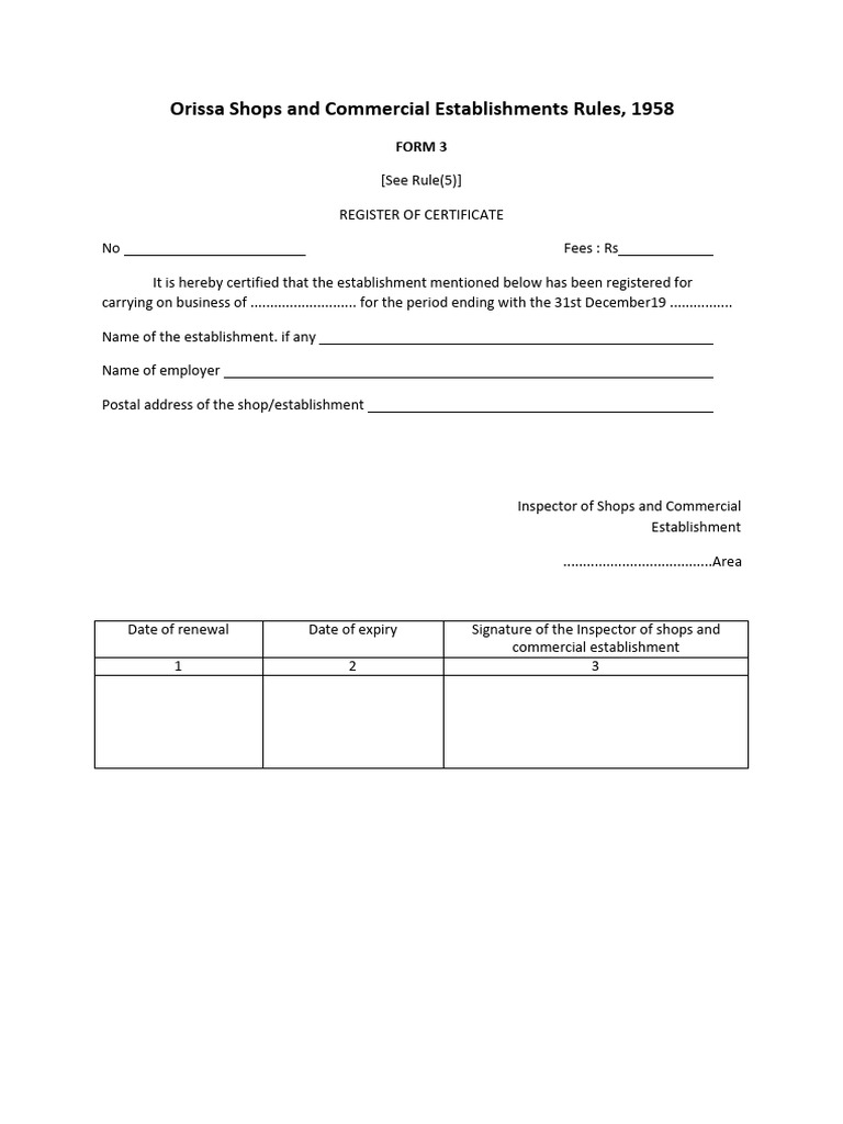 Form 3 - Registration Certificate | PDF