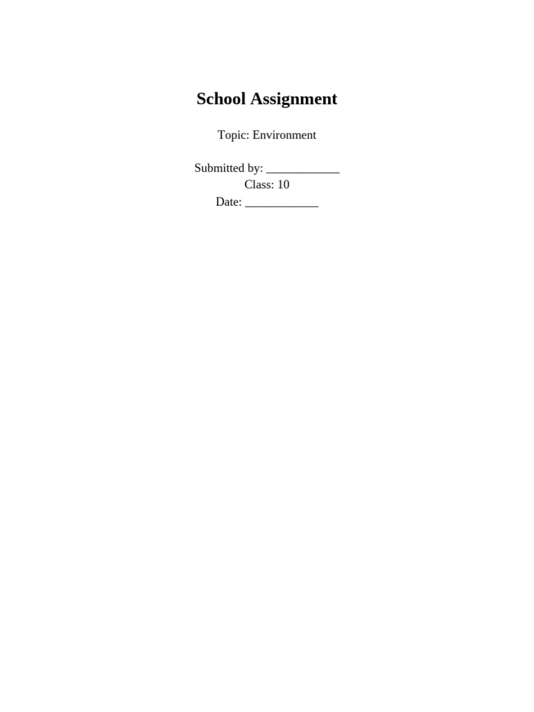 Class 10 Environment Assignment | PDF