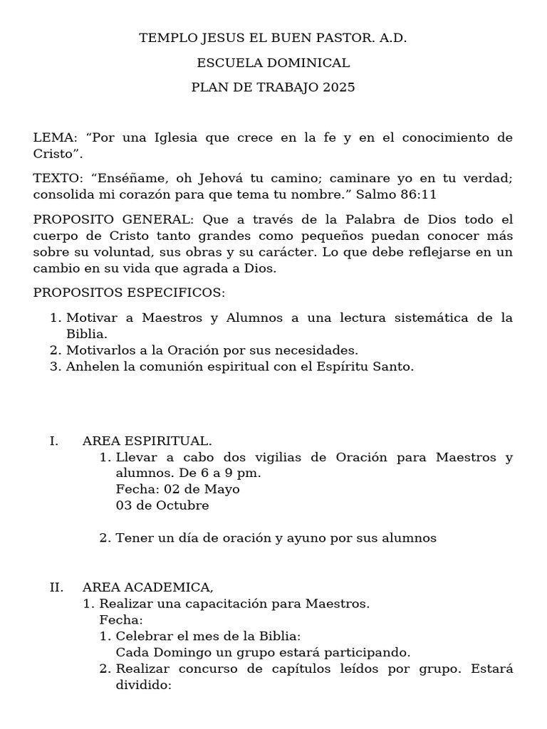 Ecuela Domionical 2025 | PDF