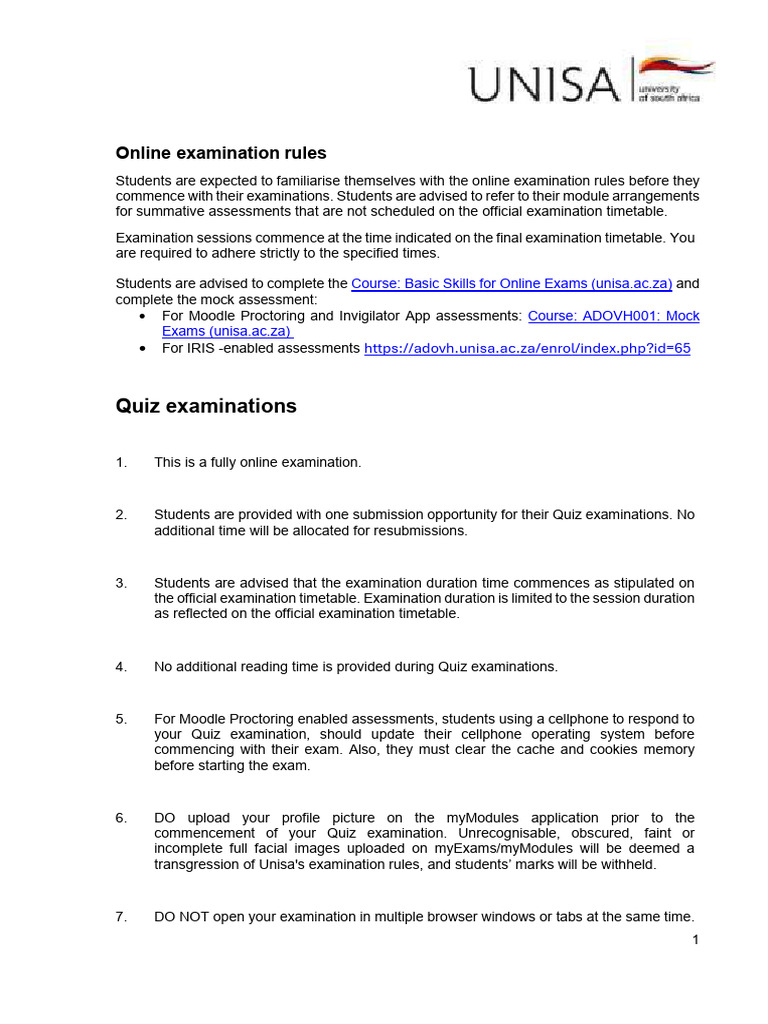 OctNov 2024 Online Examination Rules - Quiz Assessment | PDF | Academic Integrity | Plagiarism
