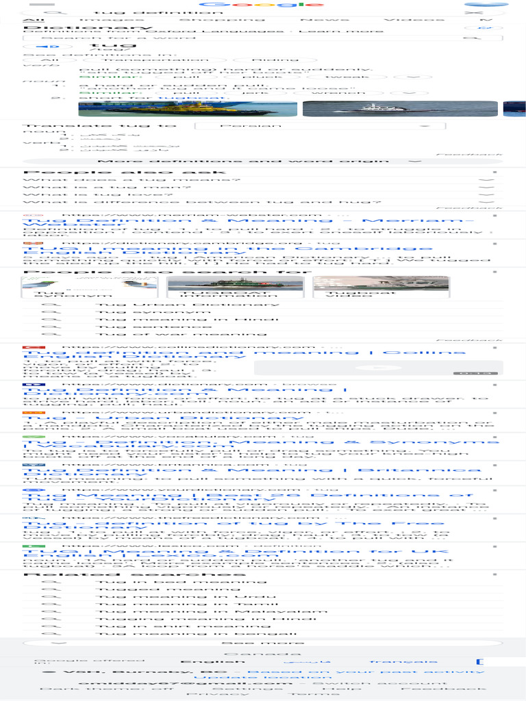 Tug Definition - Google Search | PDF | Tugboat | Linguistics