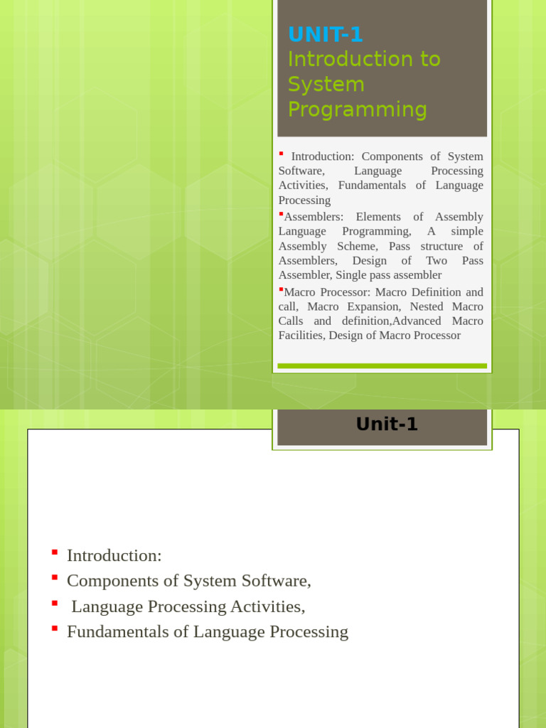 Unit-1 sp11 | PDF | Assembly Language | Computer Program
