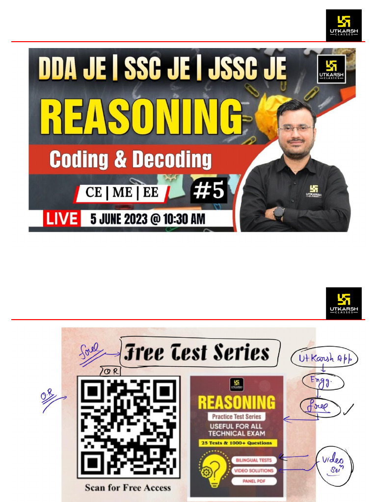Coding & Decoding Reasoning #5 CE ME EE DDA JE SSC JE JSSC JE Himanshu ...