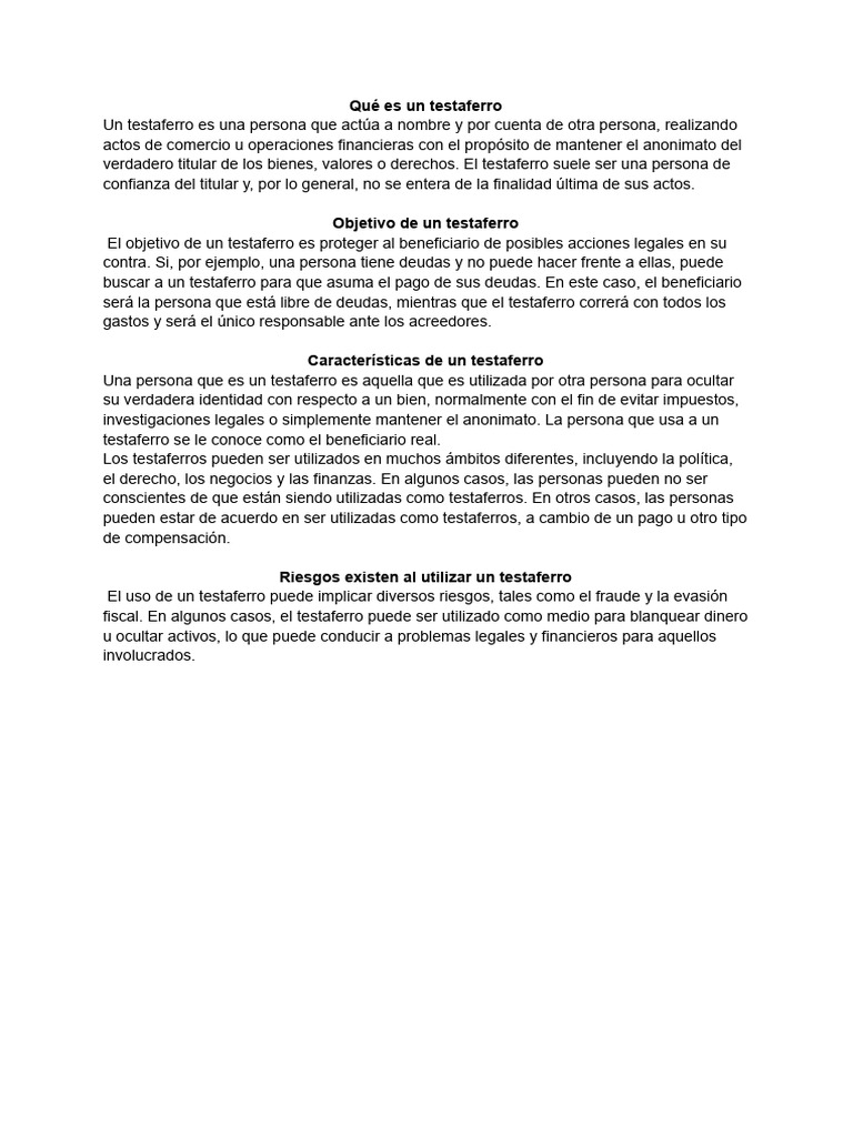 Copia de Testaferro | PDF