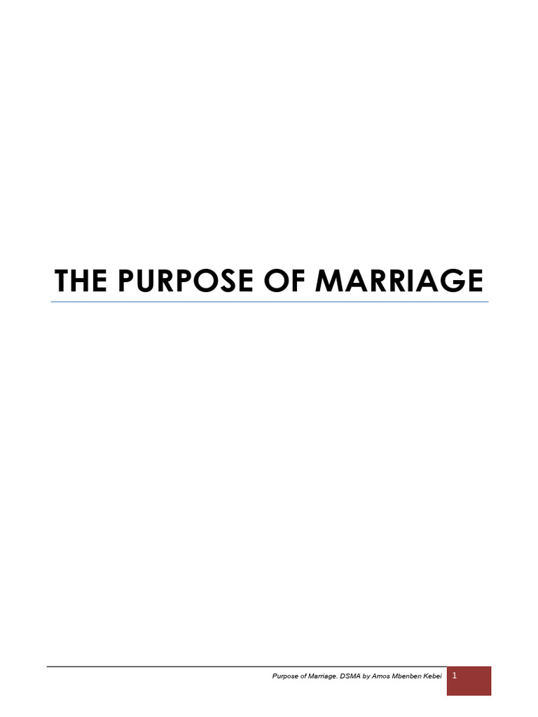 Understanding Marriage's Purpose | PDF | Wife