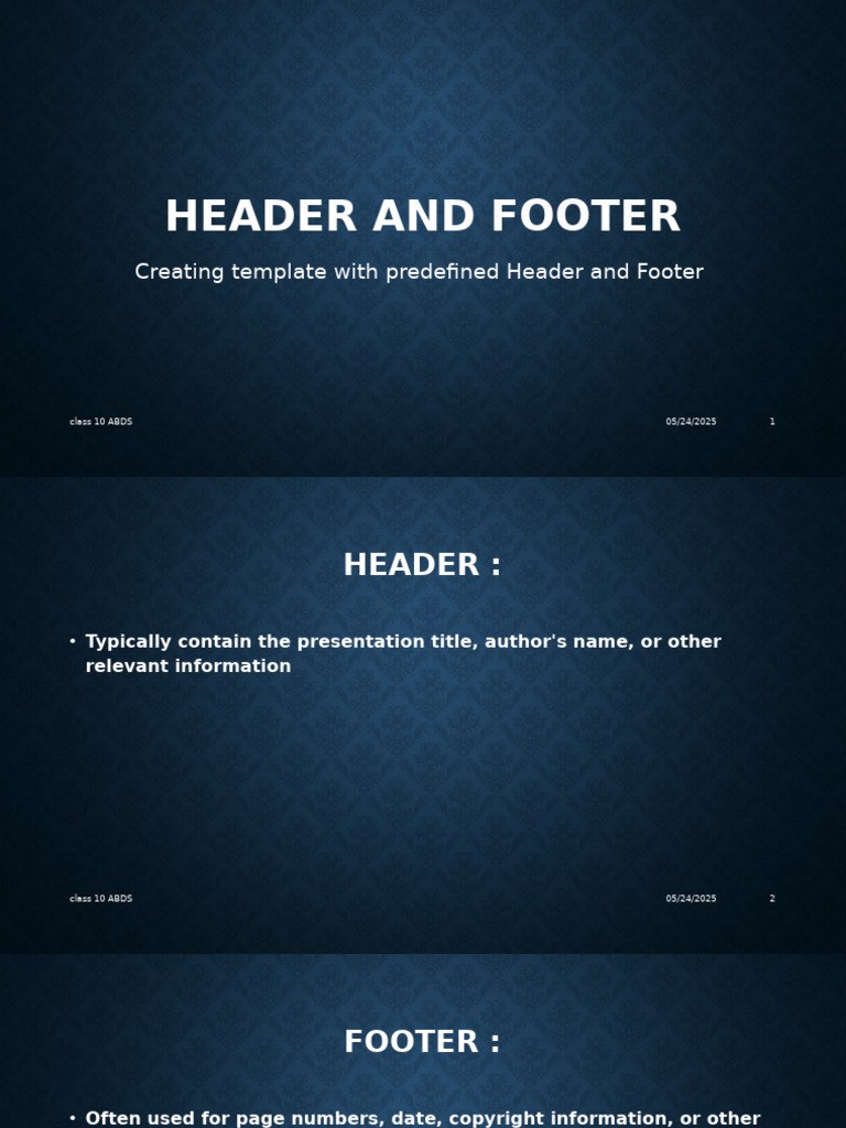 Header and Footer | PDF