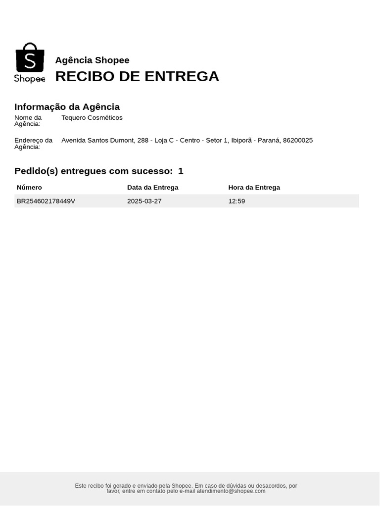 Drop Off Receipt | PDF