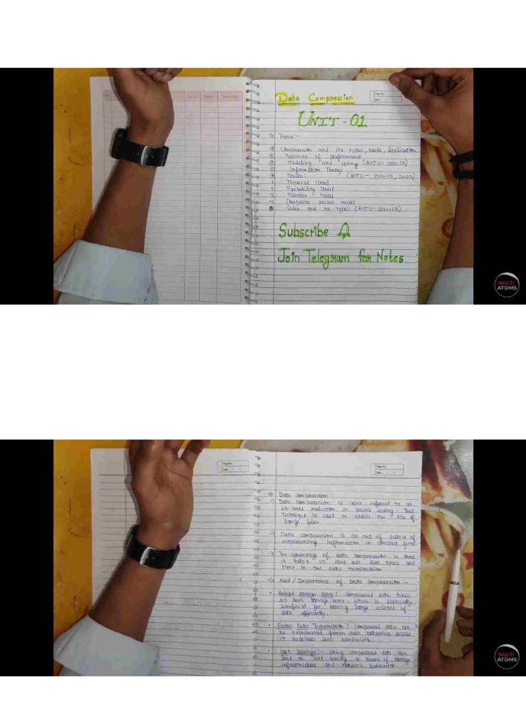 Data Compression Unit 1 | PDF
