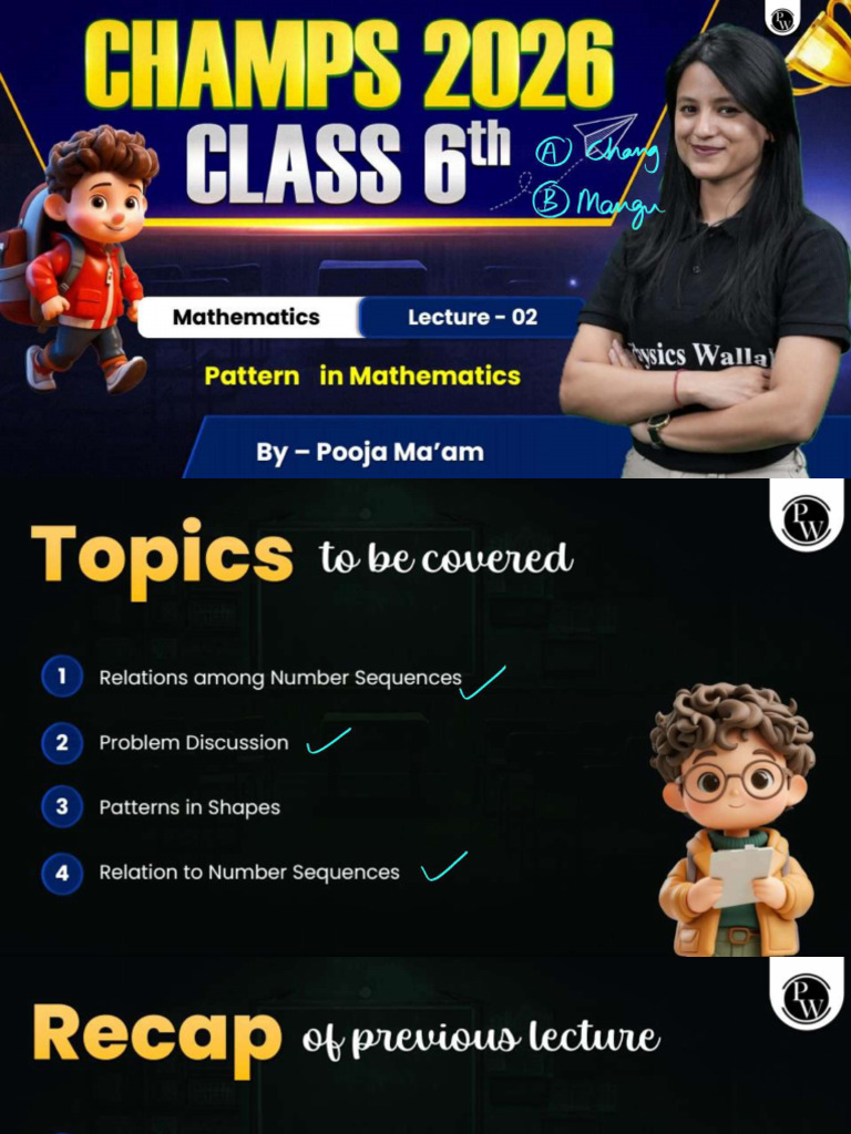 Pattern in Mathematics 02 - Class Notes - Champs 2026 | PDF