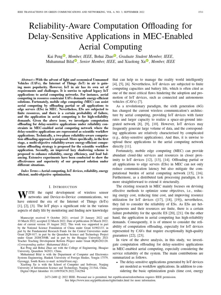 Reliability-Aware Computation Offloading For Delay-Sensitive Applications in MEC-Enabled Aerial ...