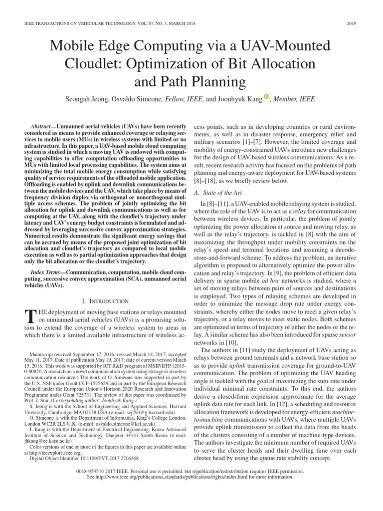 Mobile Edge Computing Via A UAV-Mounted Cloudlet Optimization of Bit Allocation and Path ...