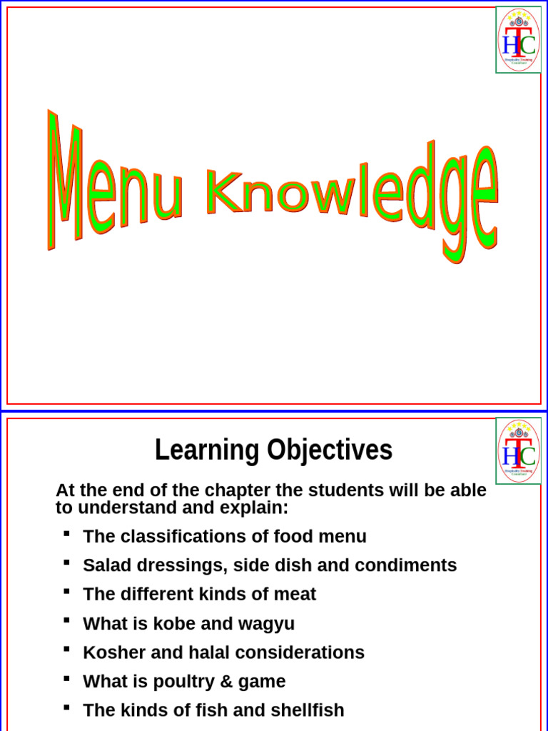 Comprehensive Food Menu Classifications | PDF | Soup | Salad