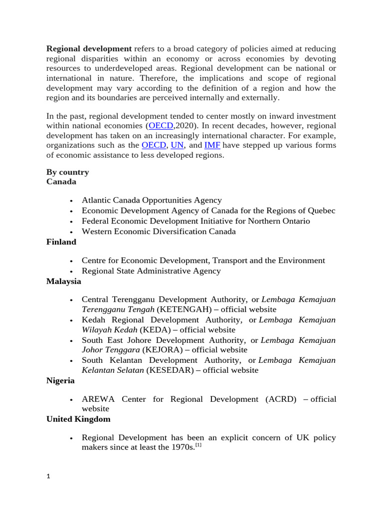 Regional Development | PDF | World Economy | Economies