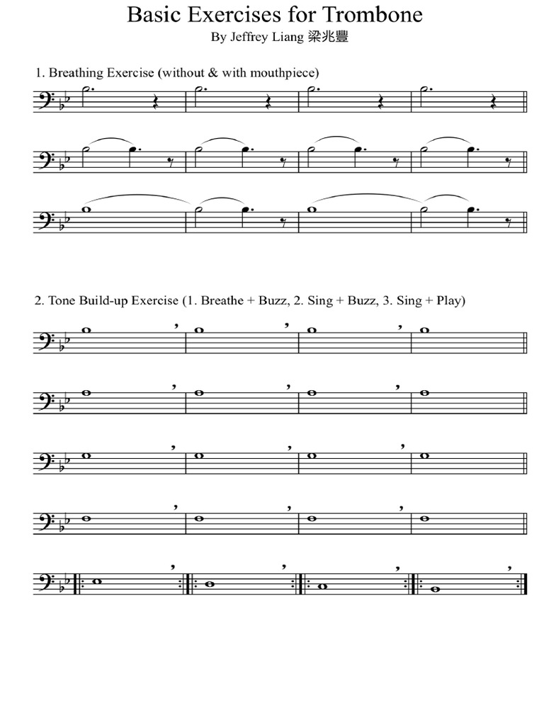 Jeffrey Liang Trombone Exercises | PDF