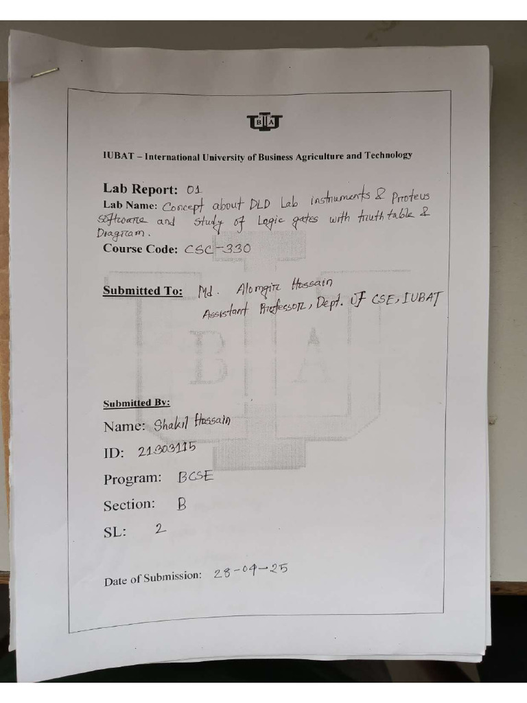 DLD Lab 1 To 7 | PDF