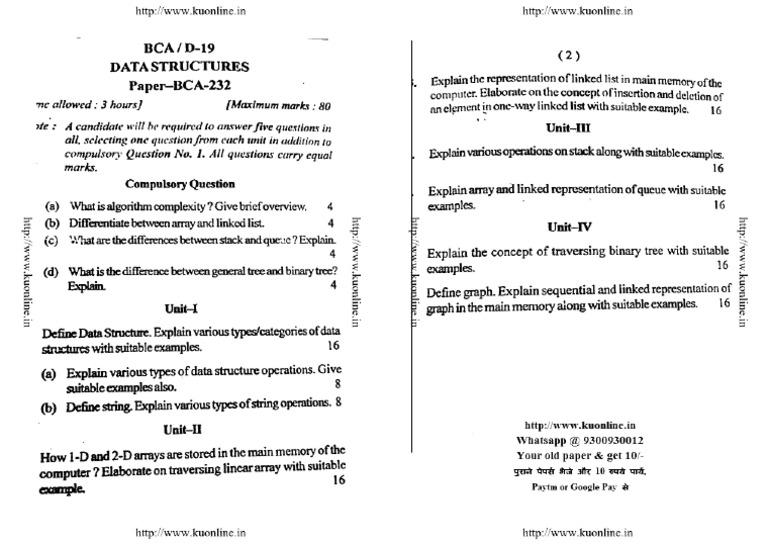 Bca 3 Sem Data Structures Dec 2019 | PDF