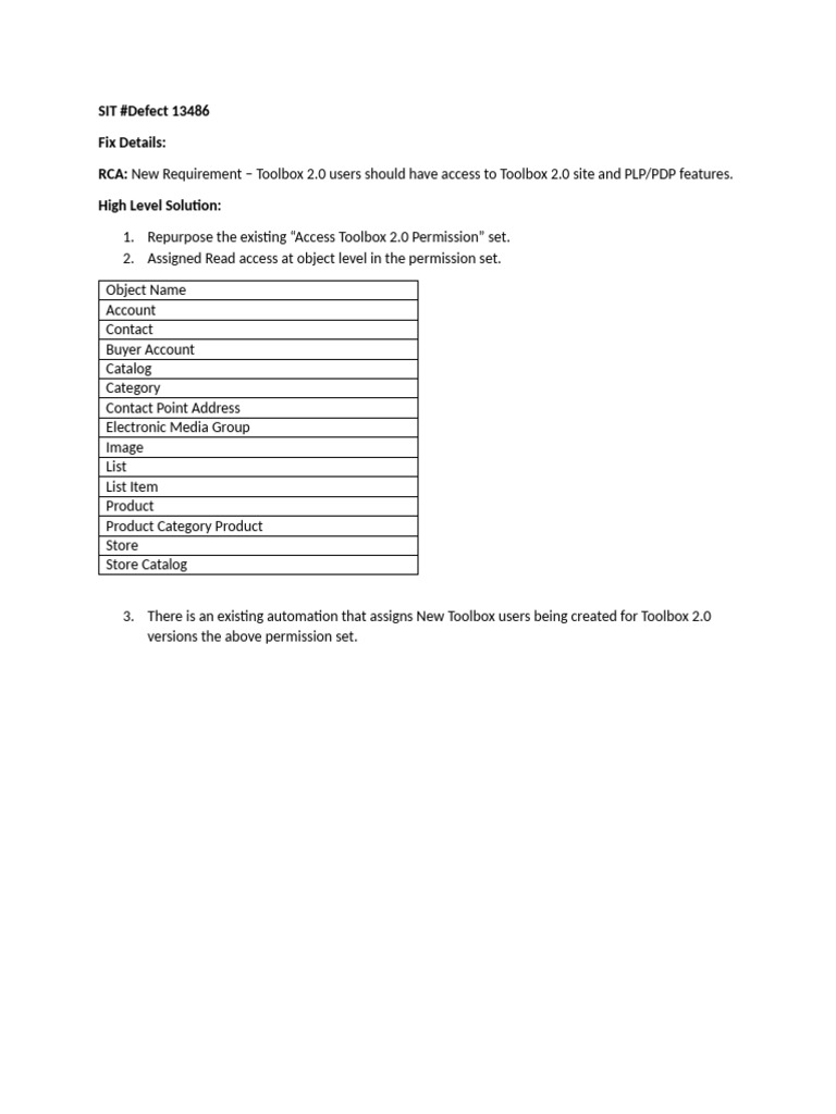 SIT Defect #13486 Fix Details | PDF