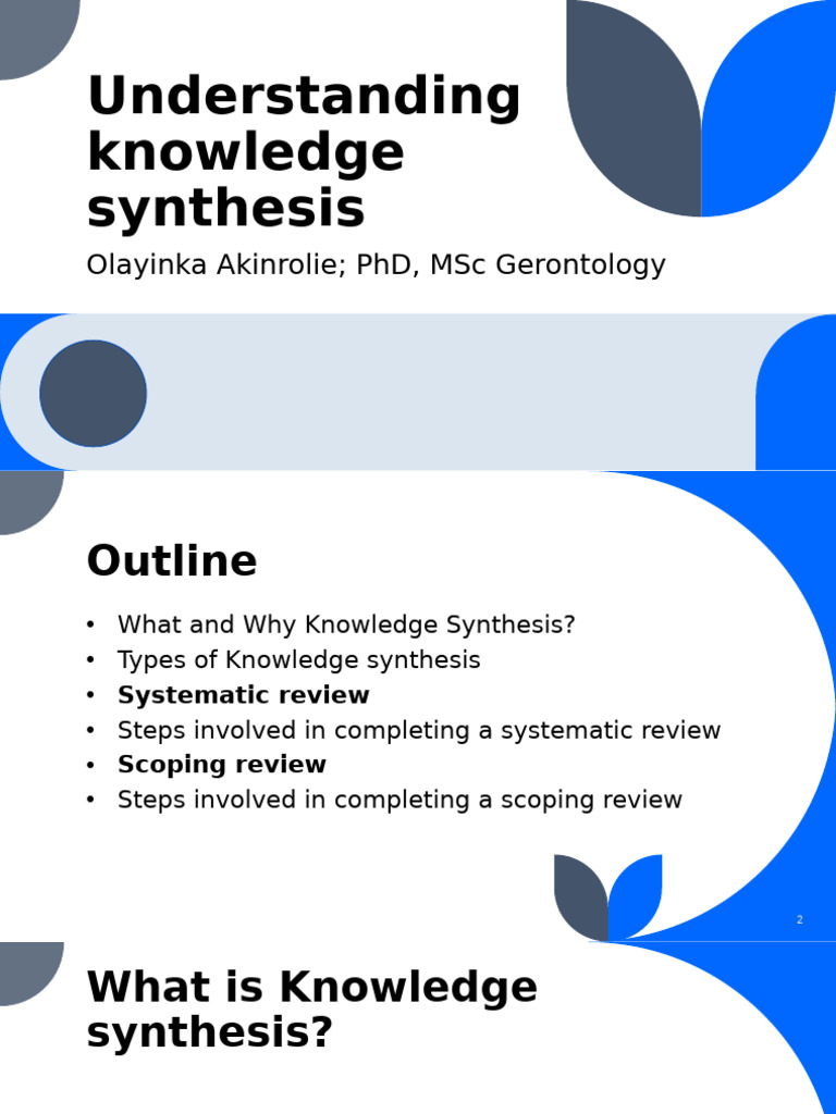 Knowledge Synthesis - Systematic Review Presentation | PDF | Systematic ...