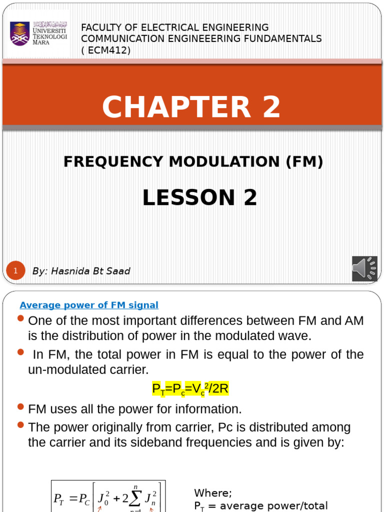 Chapter 2-Frequency Modulation (FM) - Lesson 2 | PDF | Frequency Modulation | Radio Broadcasting