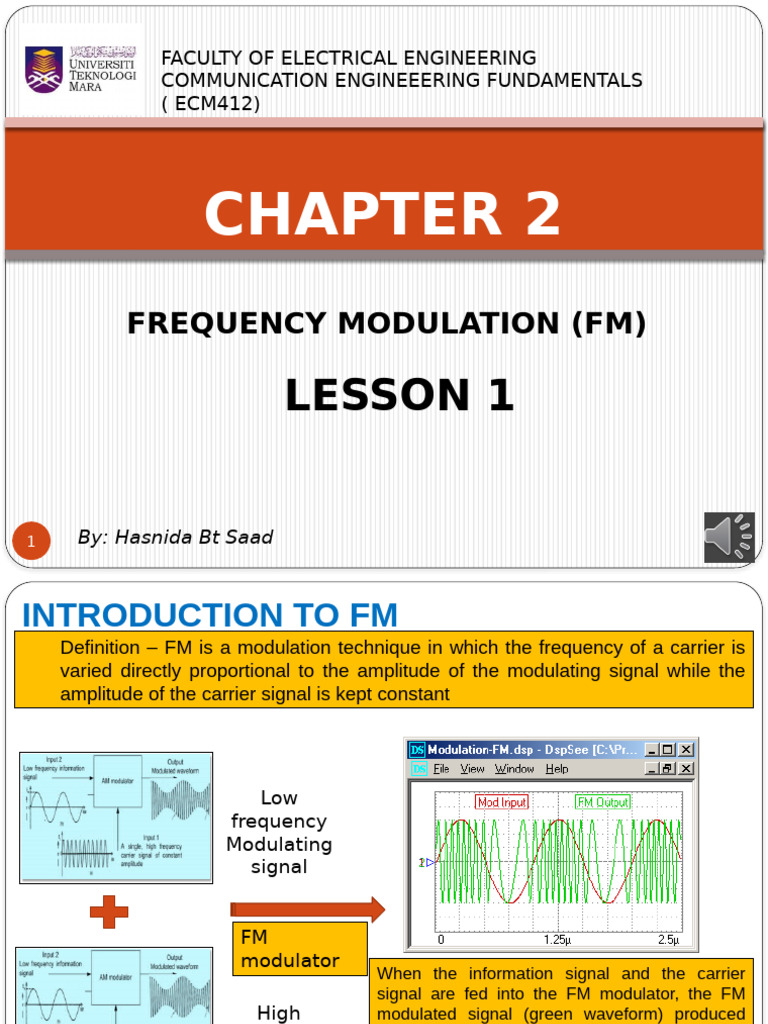 Chapter 2-Frequency Modulation (Fm)_lesson 1 | PDF | Frequency Modulation | Modulation