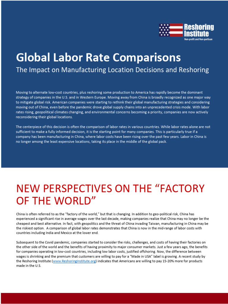 Global Labor Rate Shifts in Manufacturing | PDF | Labour Economics ...