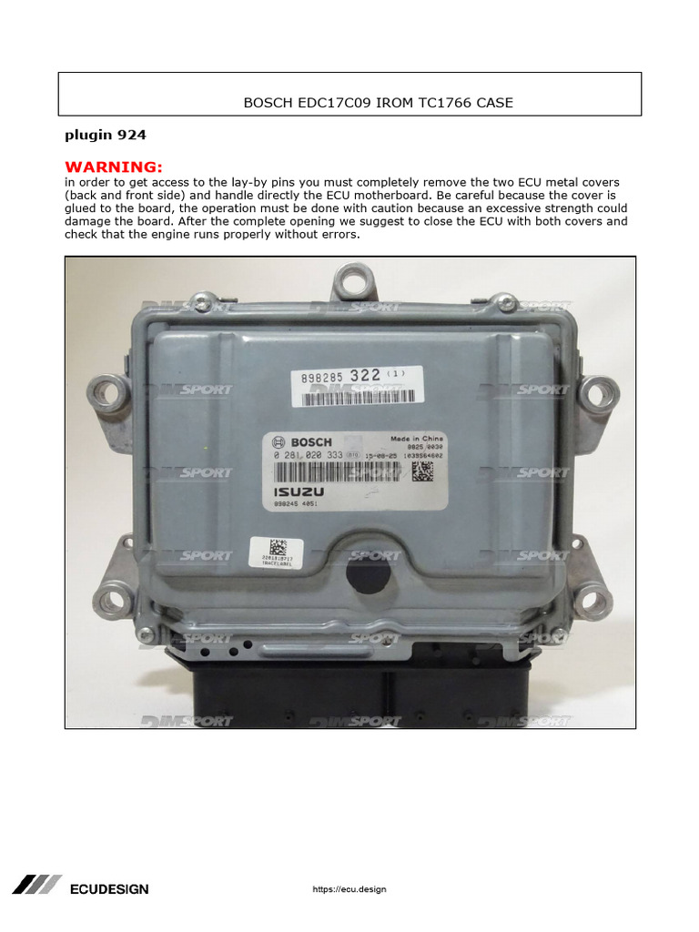 Bosch Edc17c09 Irom Tc1766 Case | PDF