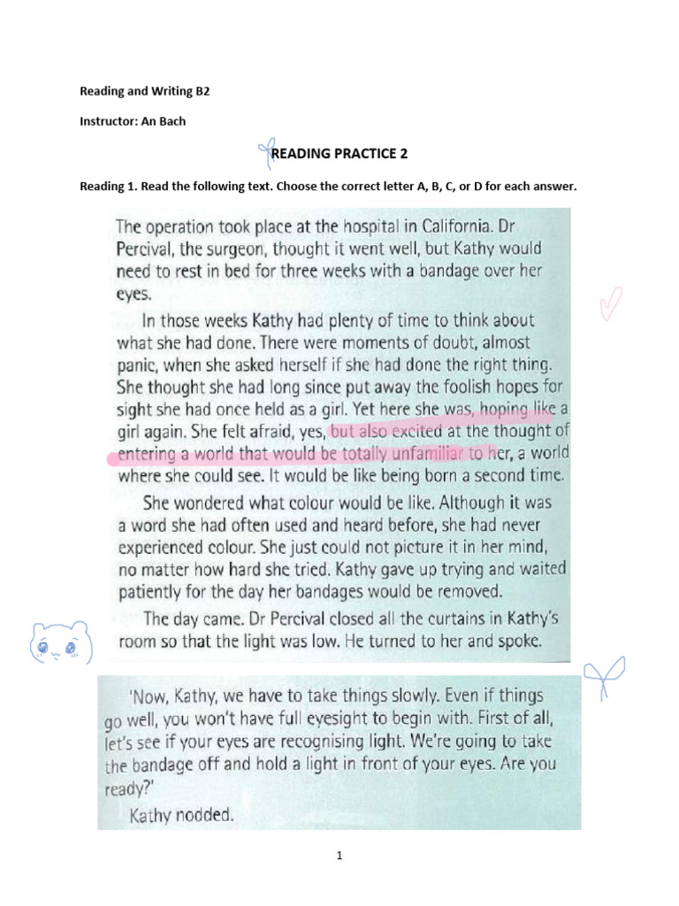 Reading and Writing B2_Practice 2 | PDF