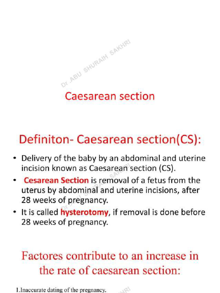 Cesarean Section | PDF